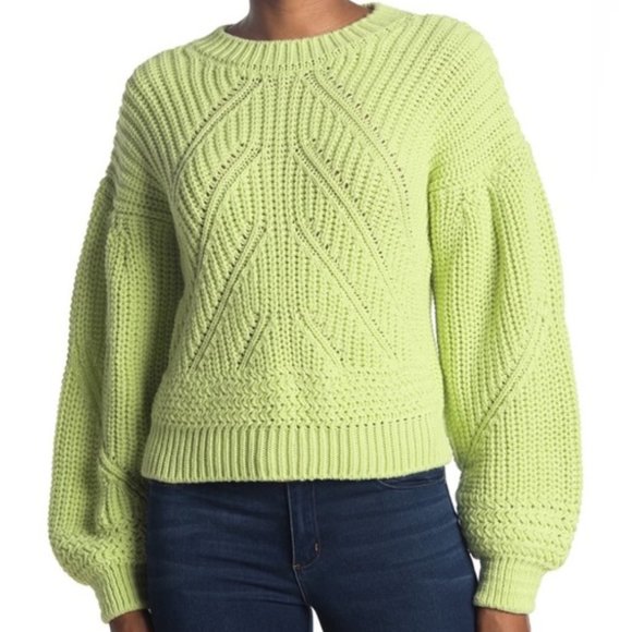 Topshop | Sweaters | Nwt Topshop Cropped Chunky Knit Balloon Sleeve ...